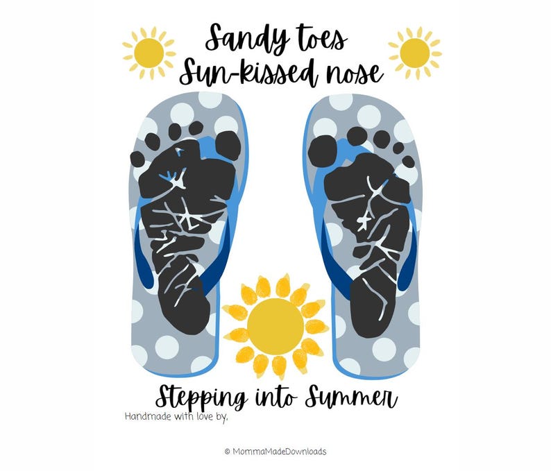 Summer Sun Footprint Fingerprint Craft / Summertime Activity for Kids ...