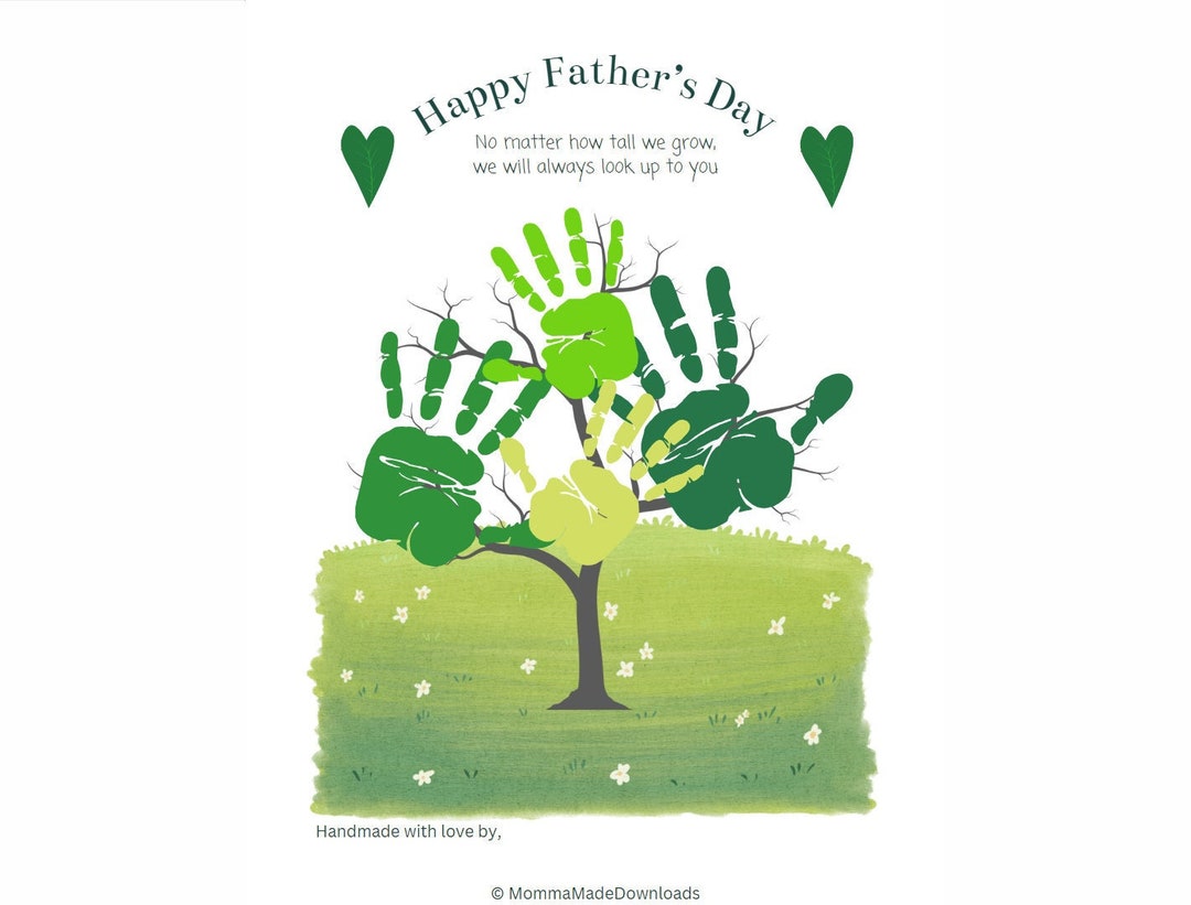 Father's Day Tree Fingerprint Handprint Art / Singular & Plural Option ...