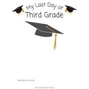 Third Grade End of School Year Certificate Handprint Art / Elementary ...