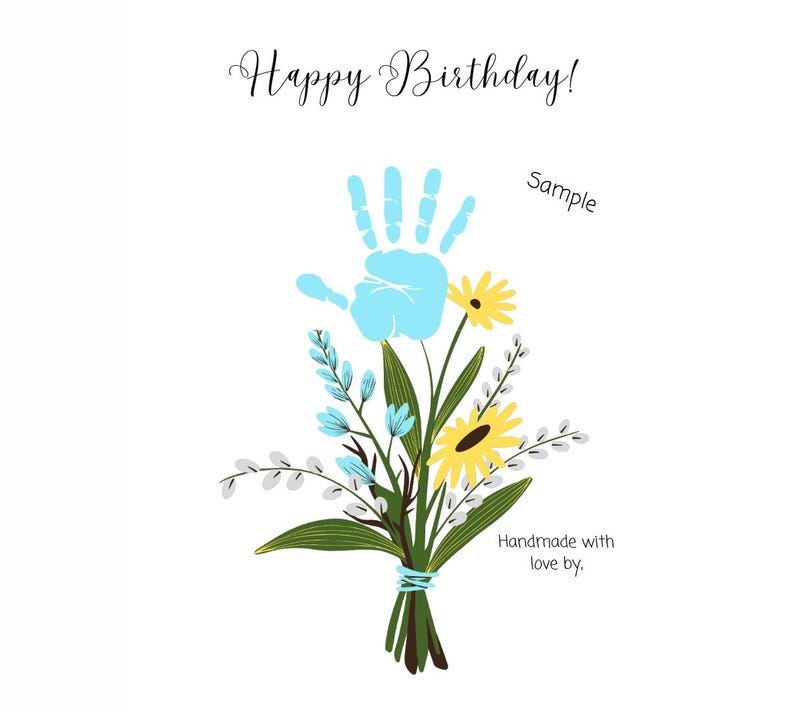 Blue Birthday Handprint Art / Giftable Keepsake Craft / Teacher ...