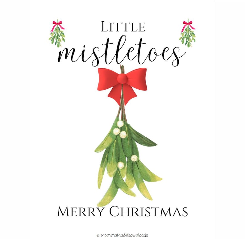 Christmas "little Mistletoes" Footprint Keepsake Craft / Children's ...