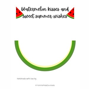 Kids Summer Craft / Watermelon Kisses Handprints / Seasonal Keepsake ...