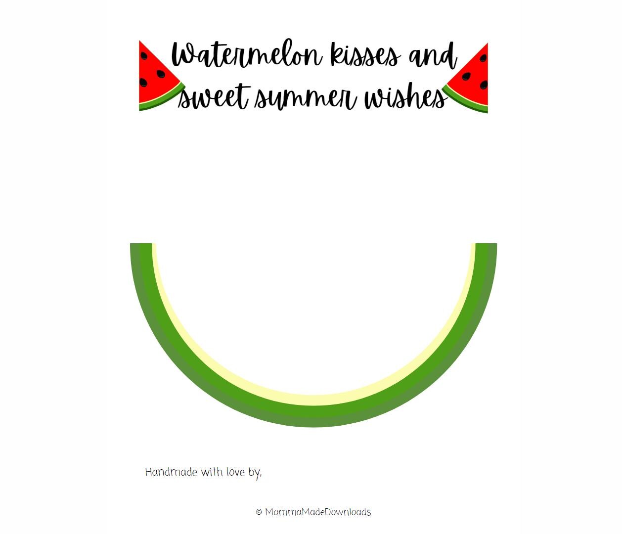 Watermelon Kisses Summertime Artwork / Handprint Fingerprint Keepsake ...