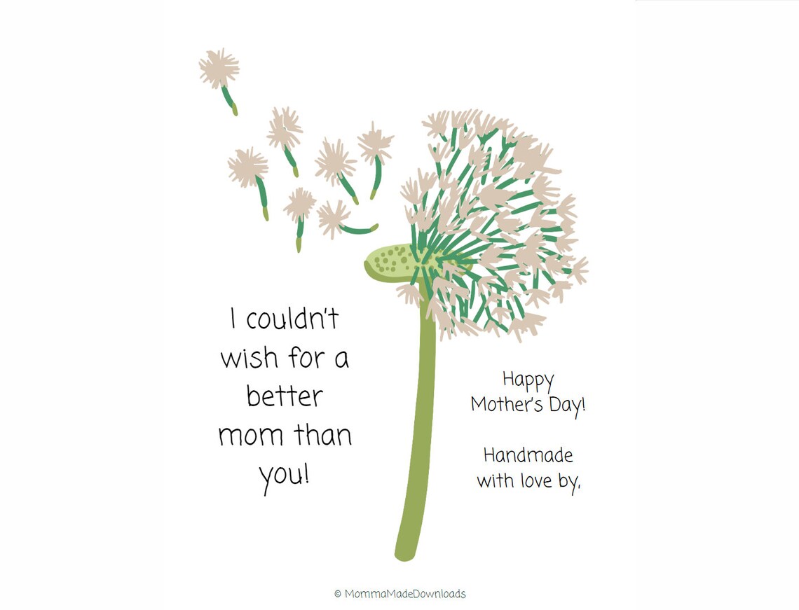 Mother's Day Dandelion Wish Fingerprint Art / Singular & Plural I/we ...