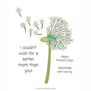 Mother's Day Dandelion Wish Fingerprint Art / Singular & Plural I/we ...