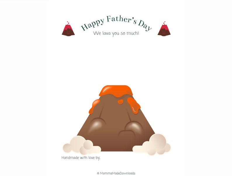 Father's Day Volcano I/we Lava You Handprint Art /two Colors Options ...