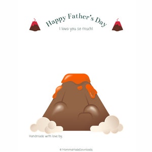 Father's Day Handprint Volcano Craft: I/we Lava You Keepsake (PDF ...