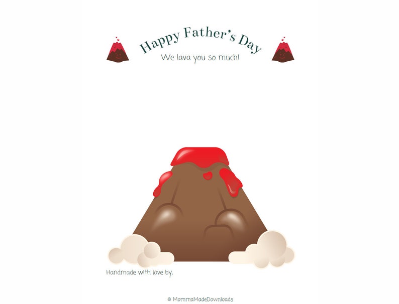 Father's Day Volcano I/we Lava You Handprint Art /two Colors Options ...