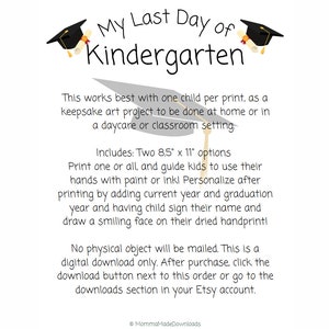 Kindergarten End of School Year Last Day Certificate Handprint Art ...