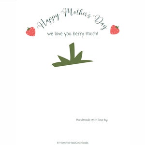 Mother's Day Berry Handprint Footprint Art / Small Large Stem & I/we ...