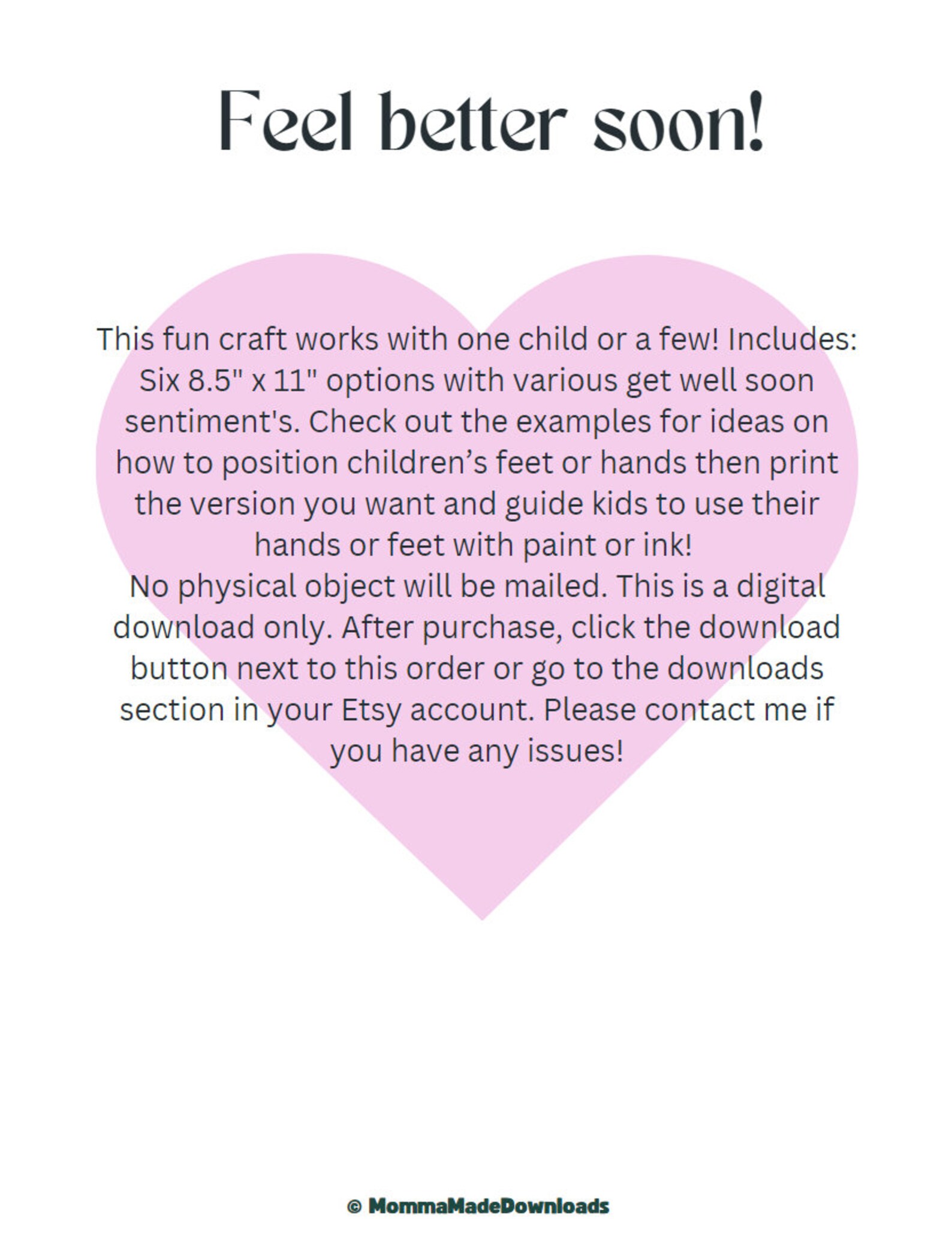 Get Well Soon Handprint Footprint Craftivity / DIY Feel Better Soon ...