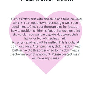 Get Well Soon Handprint Art: DIY Poetry Craft (PDF Download) - Etsy