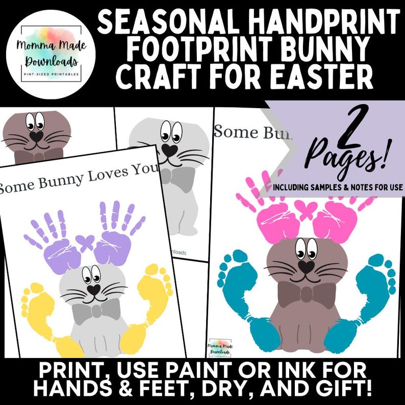 Some Bunny Loves You Easter Handprint Footprint Art / DIY Spring Craft ...
