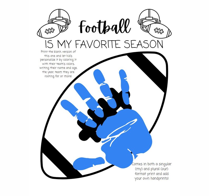 Fall & Football Handprint Art / Several Designs: in My/our Football Era ...