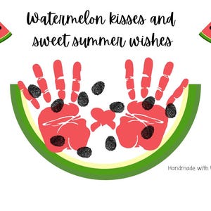 Watermelon Kisses Summertime Artwork / Handprint Fingerprint Keepsake ...