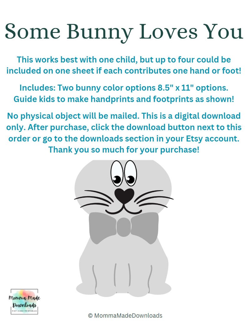 Some Bunny Loves You Easter Handprint Footprint Art / DIY Spring Craft ...