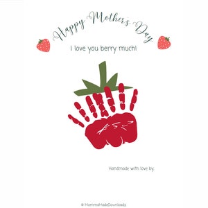Mother's Day Berry Handprint Footprint Art / Small Large Stem & I/we ...