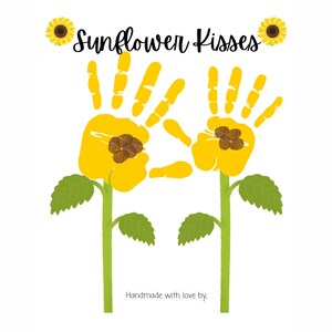 Sunflower Hand Print Fingerprint Summer Keepsake: DIY Gift-able Art ...