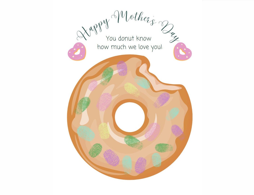 Mother's Day Donut Fingerprint Art / Singular & Plural I/we Options ...