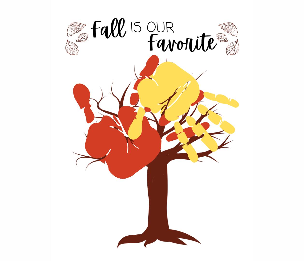 Autumn Leaves Fall Tree Handprint Craft: Keepsake Craft for Kids (PDF ...