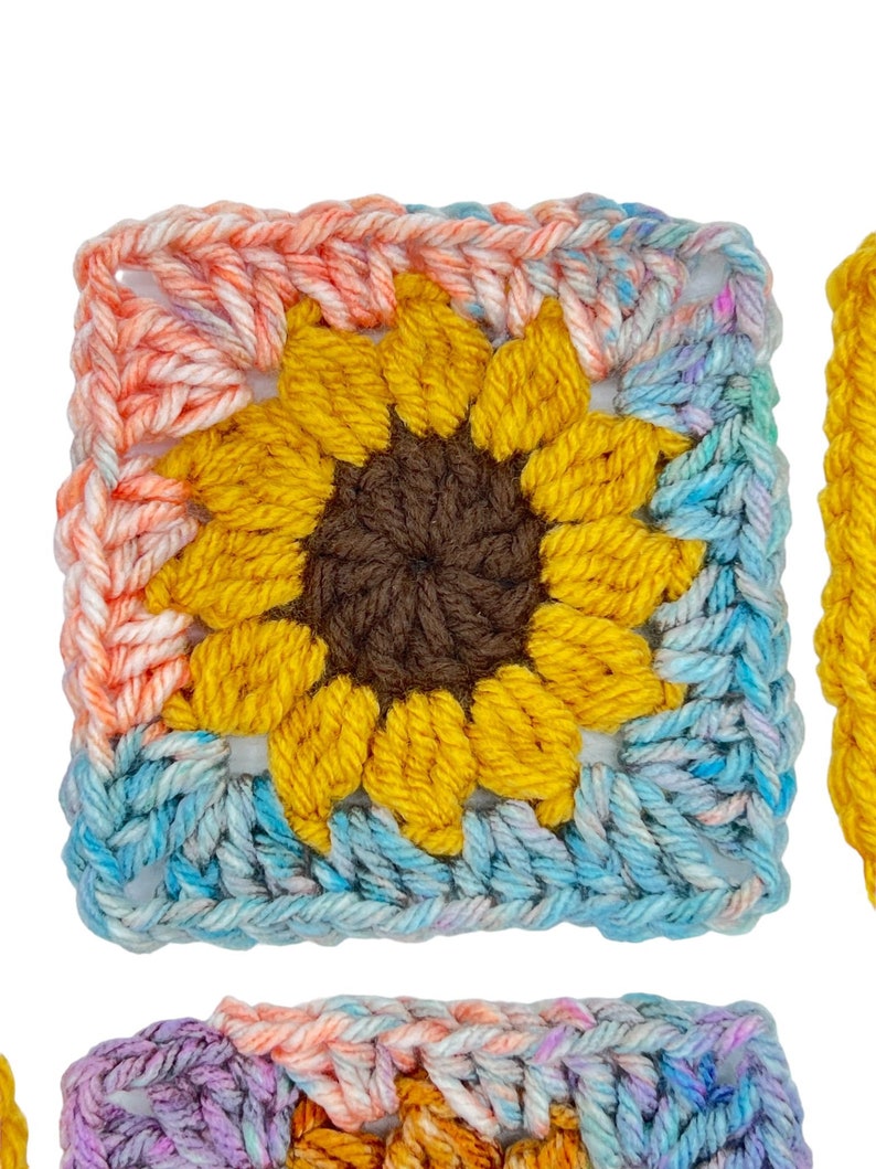 Daisy Flower Granny Squares 16PK, Assorted Colors - Etsy