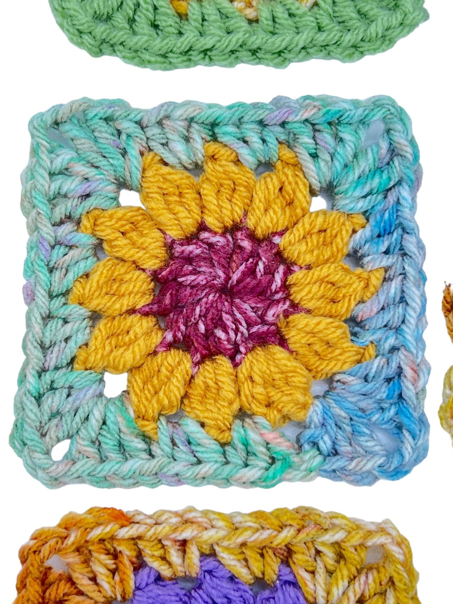 Daisy Flower Granny Squares 16PK, Assorted Colors - Etsy
