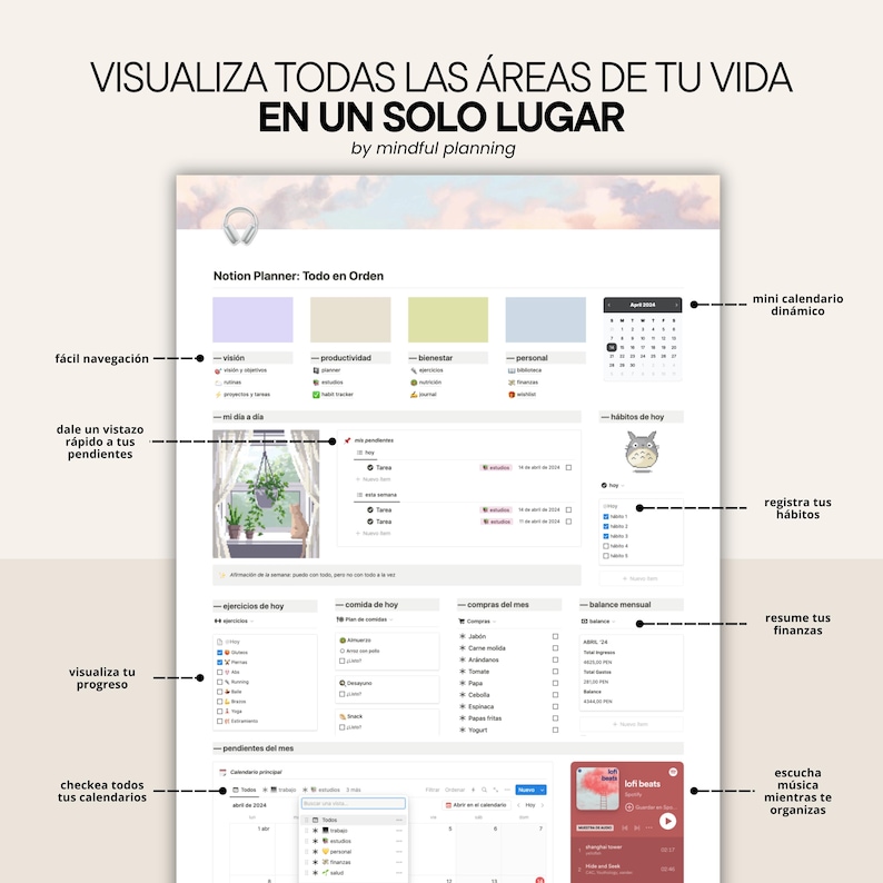 Notion Planner Plantilla de Notion en Español Planificador de Notion ...