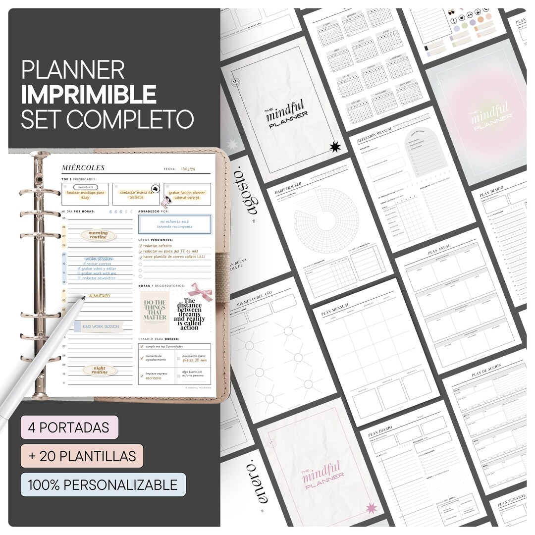 Printable Agenda [complete Set] [ENG] | Monthly, Weekly and Daily ...