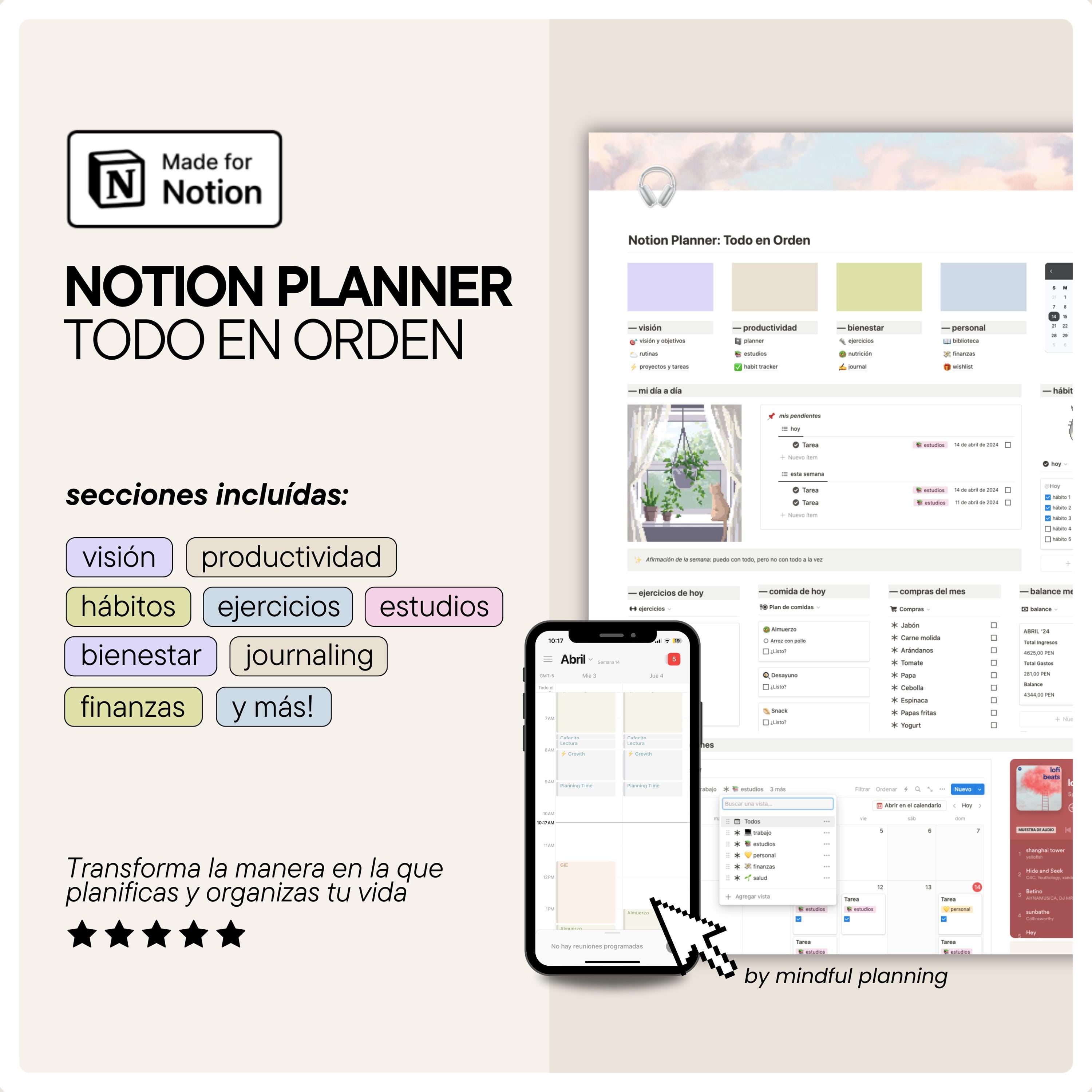 Notion Planner en Español | Plantilla Notion Life Planner | Segundo ...