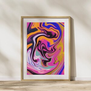 Liquit Abstract Poster - Fluid Elegance in Pink,contemporary Art Print ...