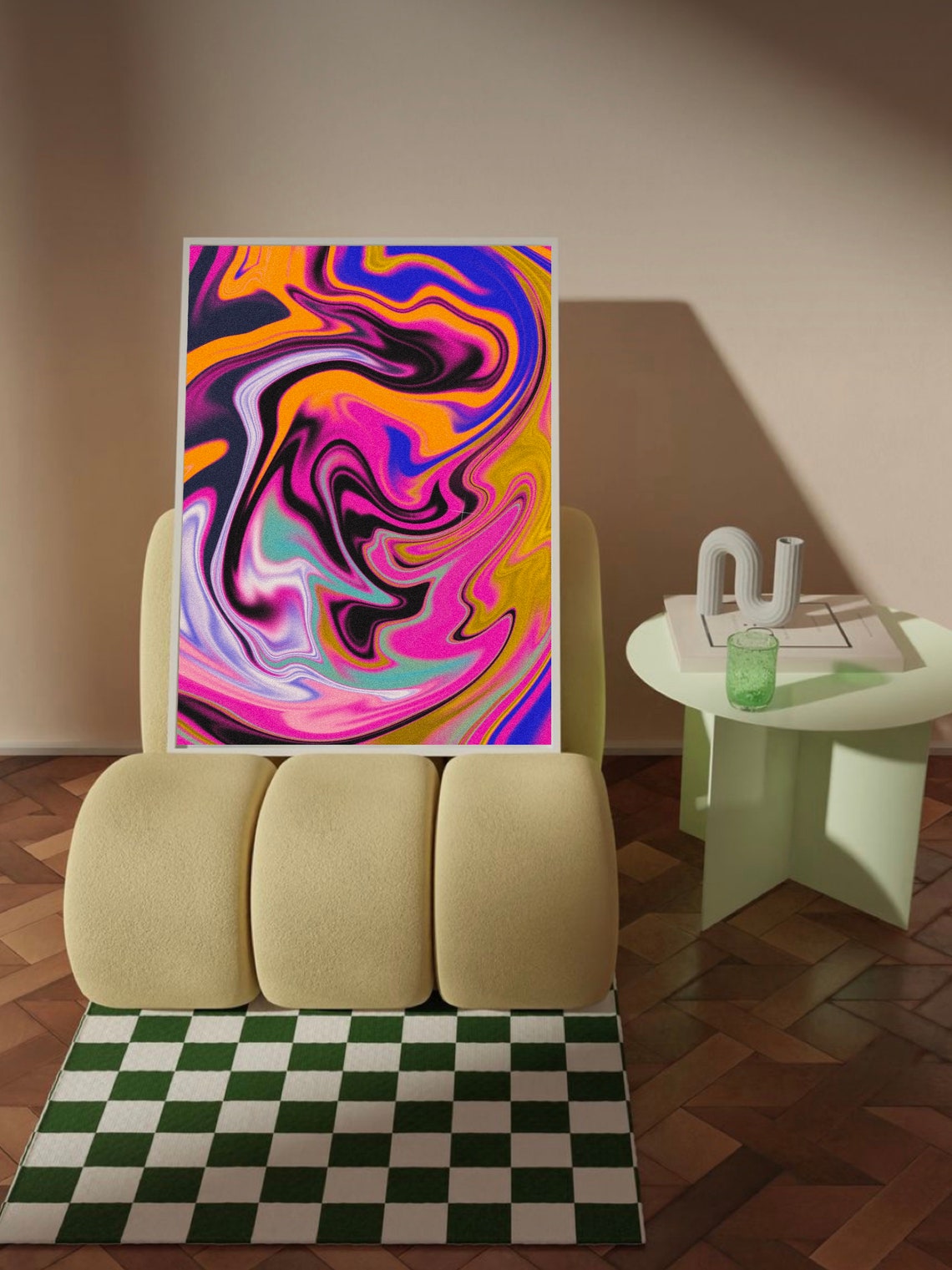 Liquit Abstract Poster - Fluid Elegance in Pink,contemporary Art Print ...