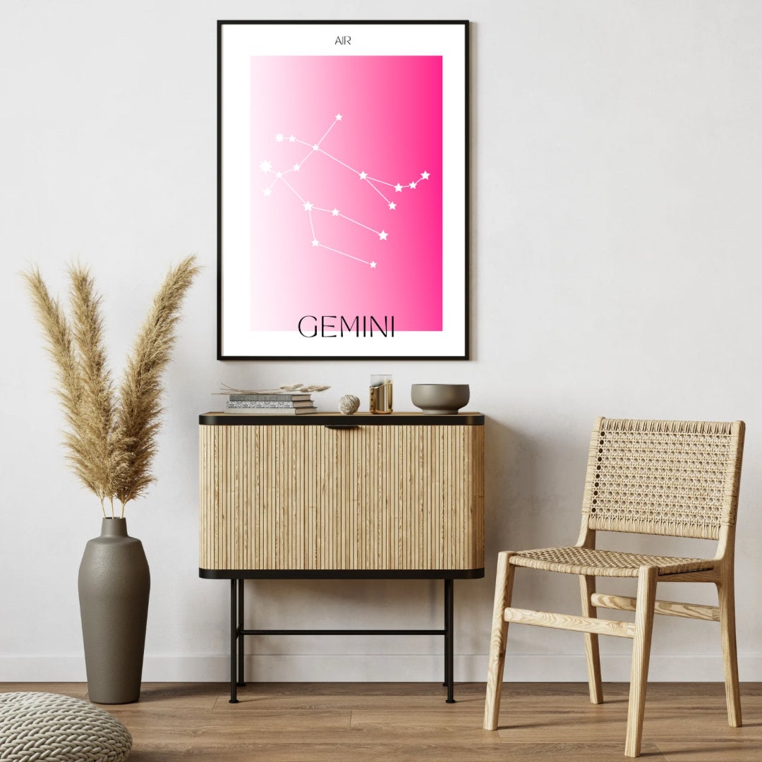 GEMINI Astrology Wall Art Zodiac Print, Digital Download, Star Sign ...