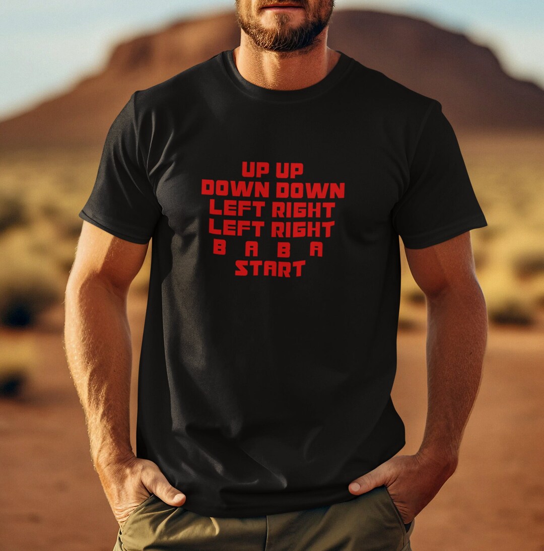 Nintendo Secret Code Shirt, up up Down Down Left Right Left Right ...