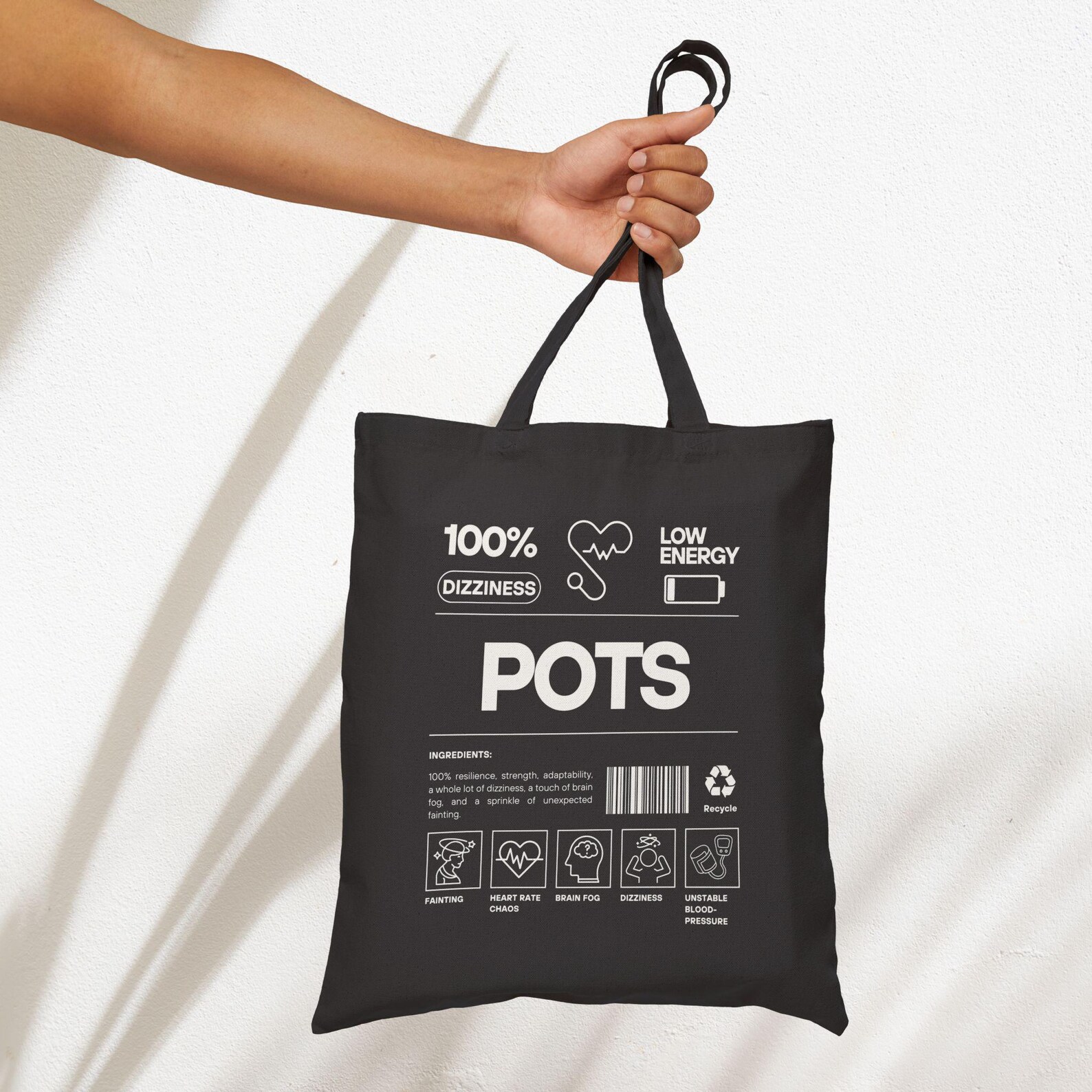 POTS Awareness Tote Bag, Symptom Potsie Postural Orthostatic ...