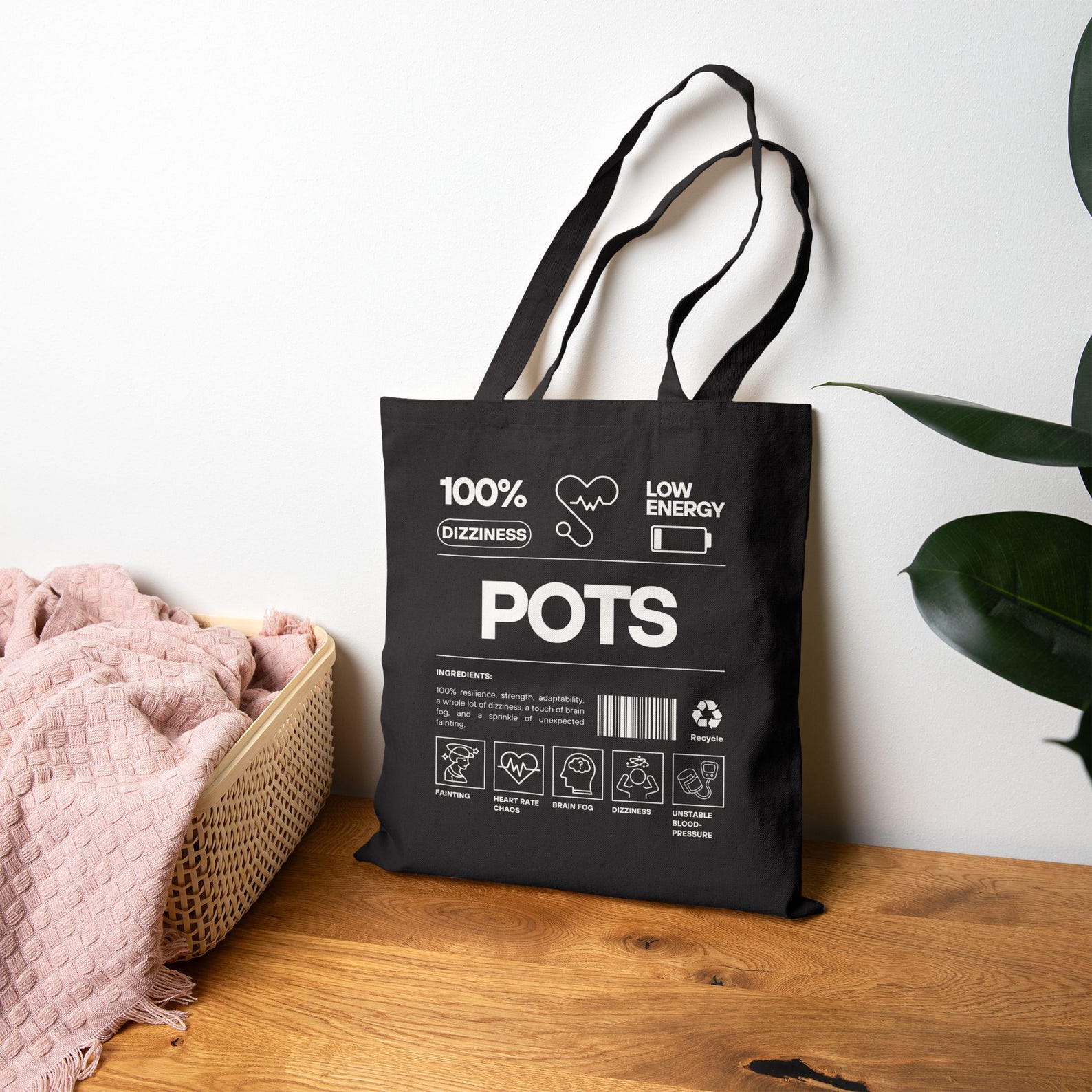POTS Awareness Tote Bag, Symptom Potsie Postural Orthostatic ...
