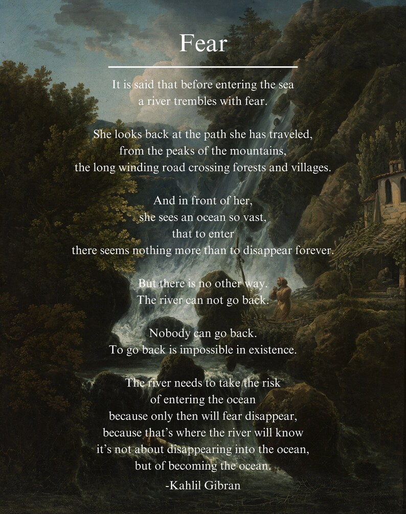 Poetry Print Kahlil Gibran Poem Wall Art Wall Decor Old Painting Living ...