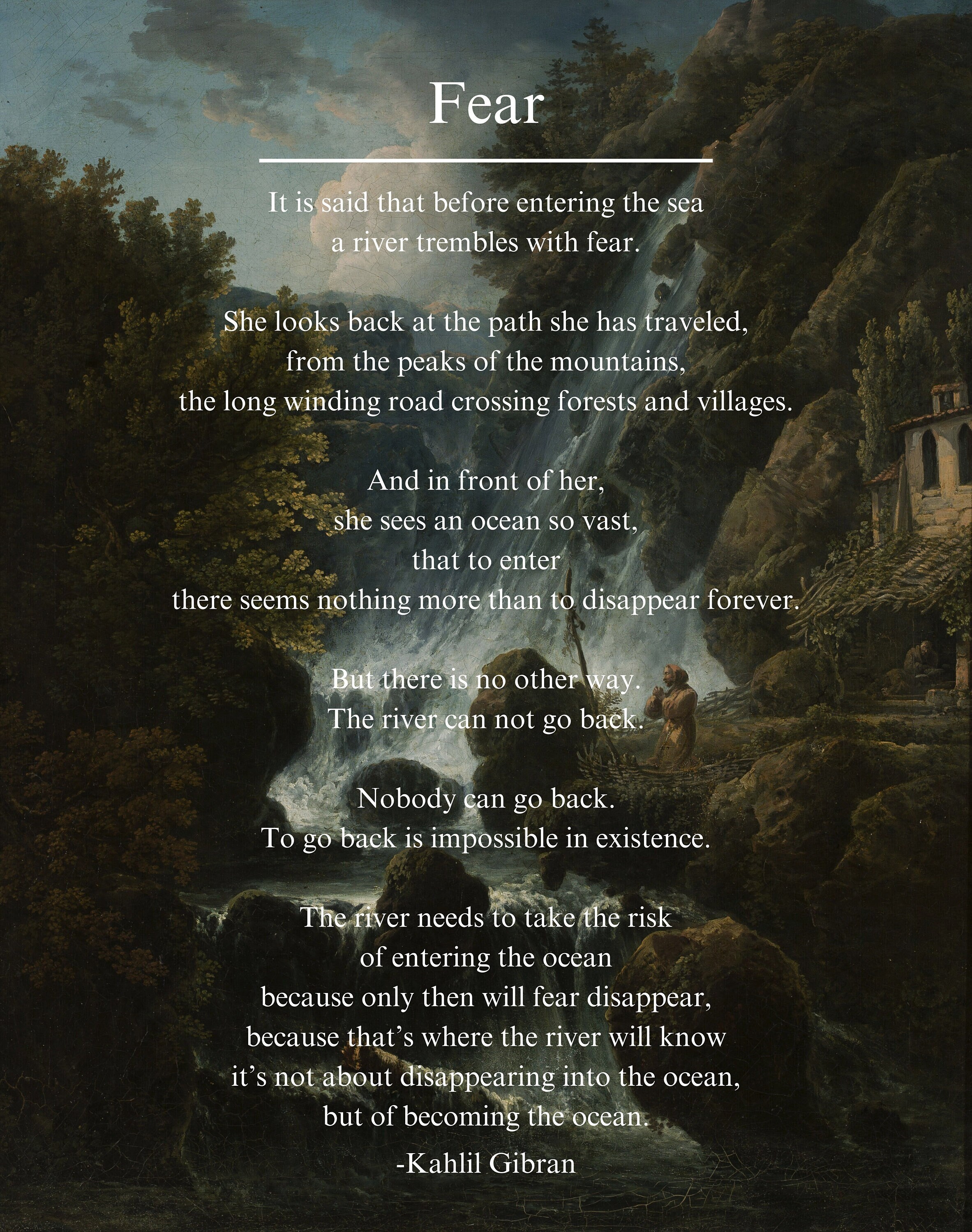 Poetry Print Kahlil Gibran Poem Wall Art Wall Decor Old Painting Living ...