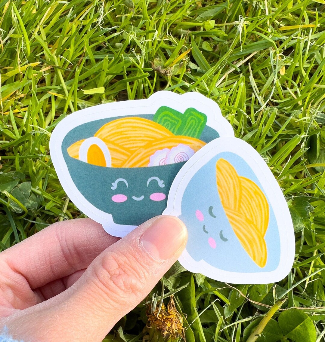 Ramen Sticker Set Couple | Two Noodle Soup Stickers | Kawaii Noodle ...