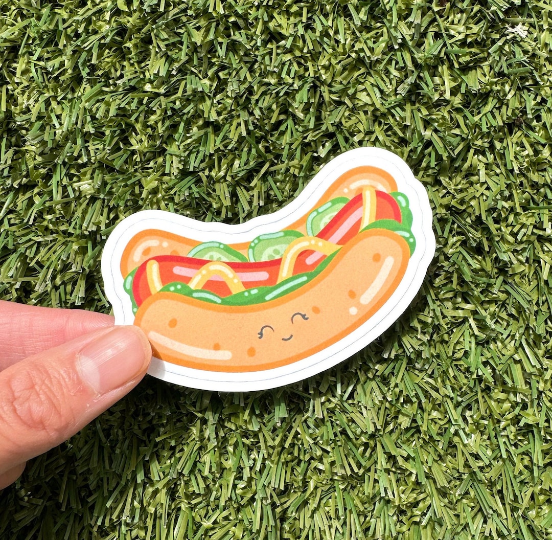 Kawaii Hot Dog Stickers | Cute Food Stickers| Funny Snack Illustration ...