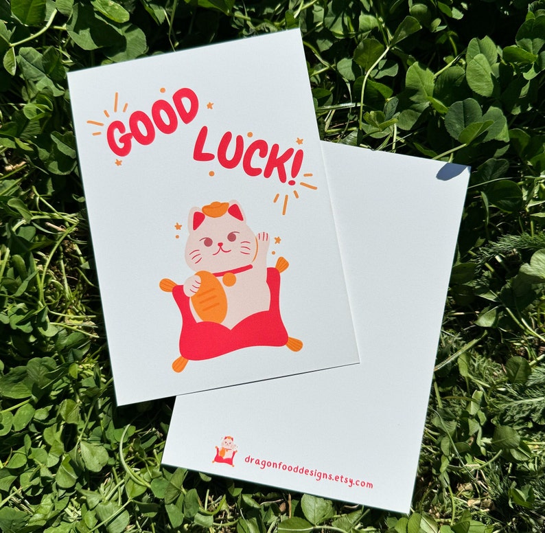Lucky Cat A6 Postcard | Waving Cat Postcard | Lucky Cat | Maneki Neko ...