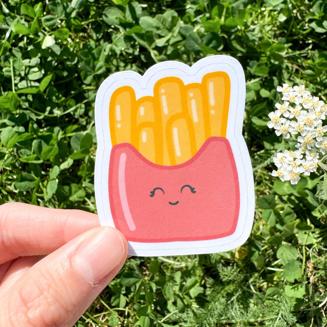Cute French Fry Sticker | Kawaii Fast Food Sticker - Etsy