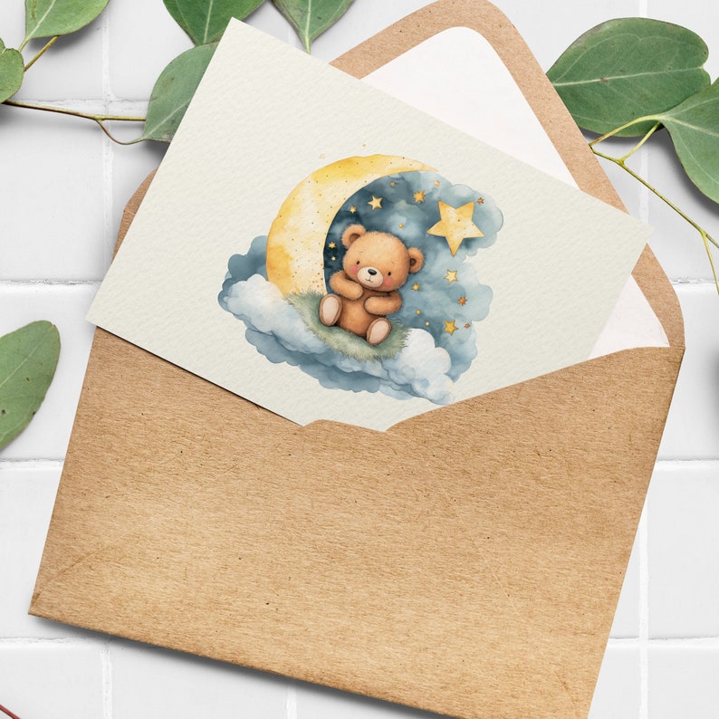 Watercolor Cute Teddy Bears Clipart Bundle. 16 PNG Images With ...