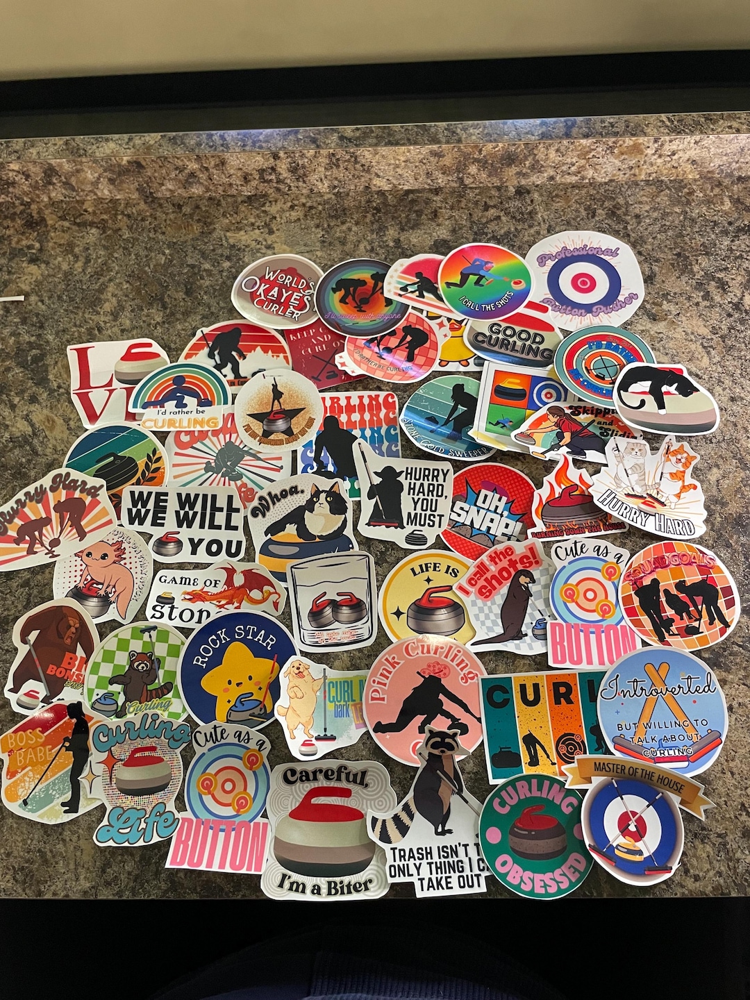 Handmade Waterproof Curling Stickers: Curling Sport Decals - Etsy