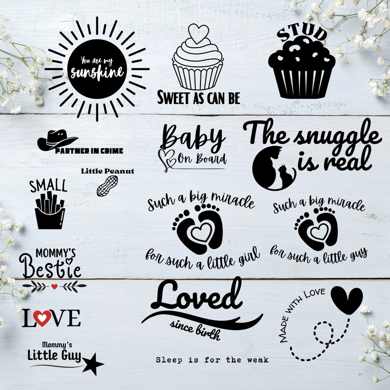 30 Baby Design Bundle SVG and PNG, Cricuit and Silhouette Users ...
