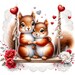 21 JPG Watercolor Animal Valentines Clipart, Cute Squirrel Clipart ...