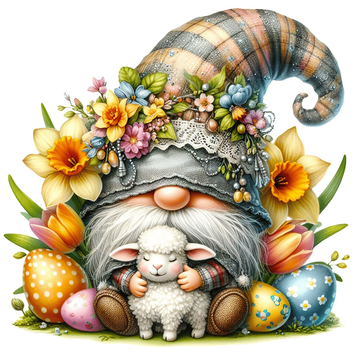 13 PNG Watercolor Easter Gnome, Easter Clipart, Easter Egg Clipart ...