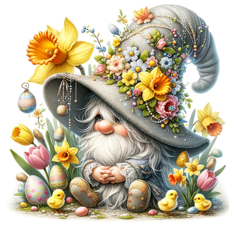 30 JPG Watercolor Easter Gnome, Easter Clipart, Easter Egg Clipart ...