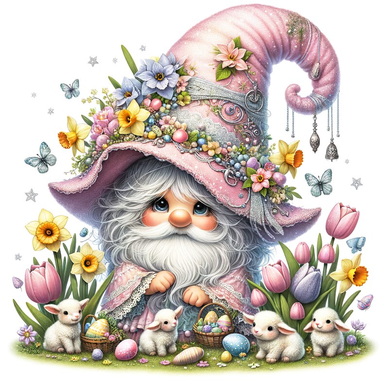 30 JPG Watercolor Easter Gnome, Easter Clipart, Easter Egg Clipart ...