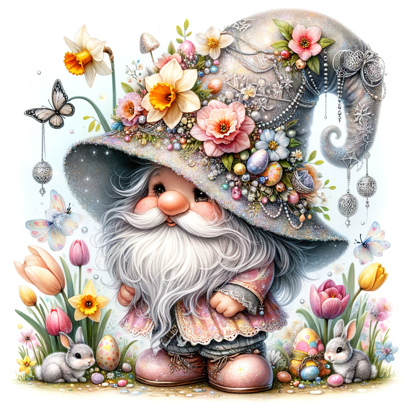 30 JPG Watercolor Easter Gnome, Easter Clipart, Easter Egg Clipart ...
