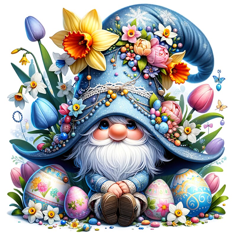 30 JPG Watercolor Easter Gnome, Easter Clipart, Easter Egg Clipart ...